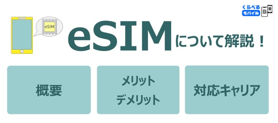 eSIMの概要やメリット・デメリット、対応キャリアについて解説！ - くらべるモバイル